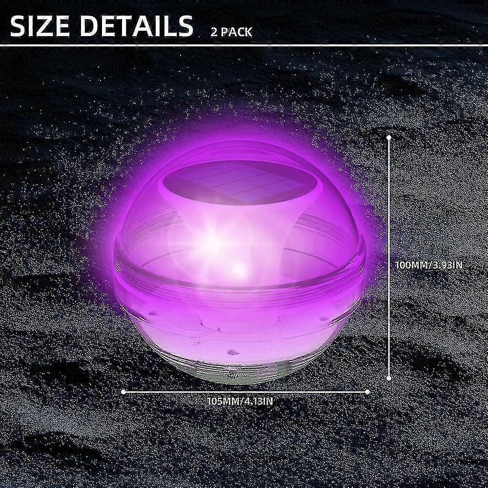 Solar Floating Pool Lighting, 2pcs Ip65 Waterproof Swimming Ball Pool ...