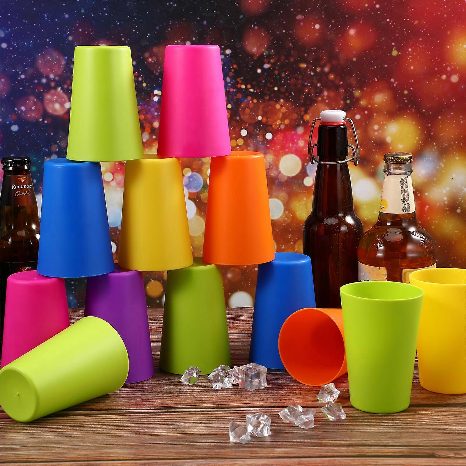 24 Pcs Party Drinking Cups Colorful Plastic Bear Cups Beverage Cups ...