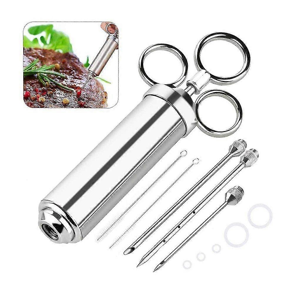 60ml 3 Needle 304 Stainless Steel Bbq Basting Syringe For All Parts Bbq ...