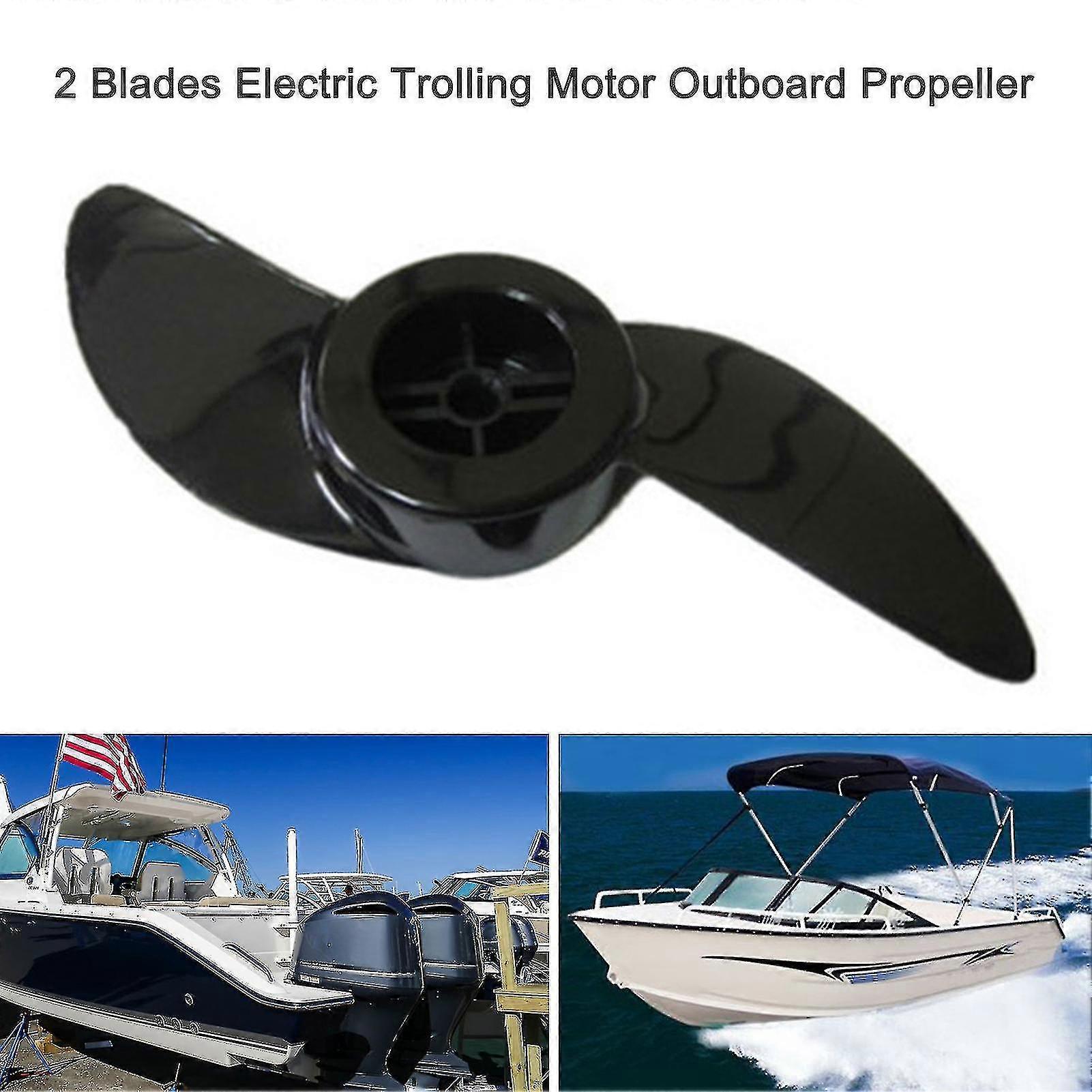 Black 2 Blades Boat Propeller Outboard Motor Propeller Electric ...