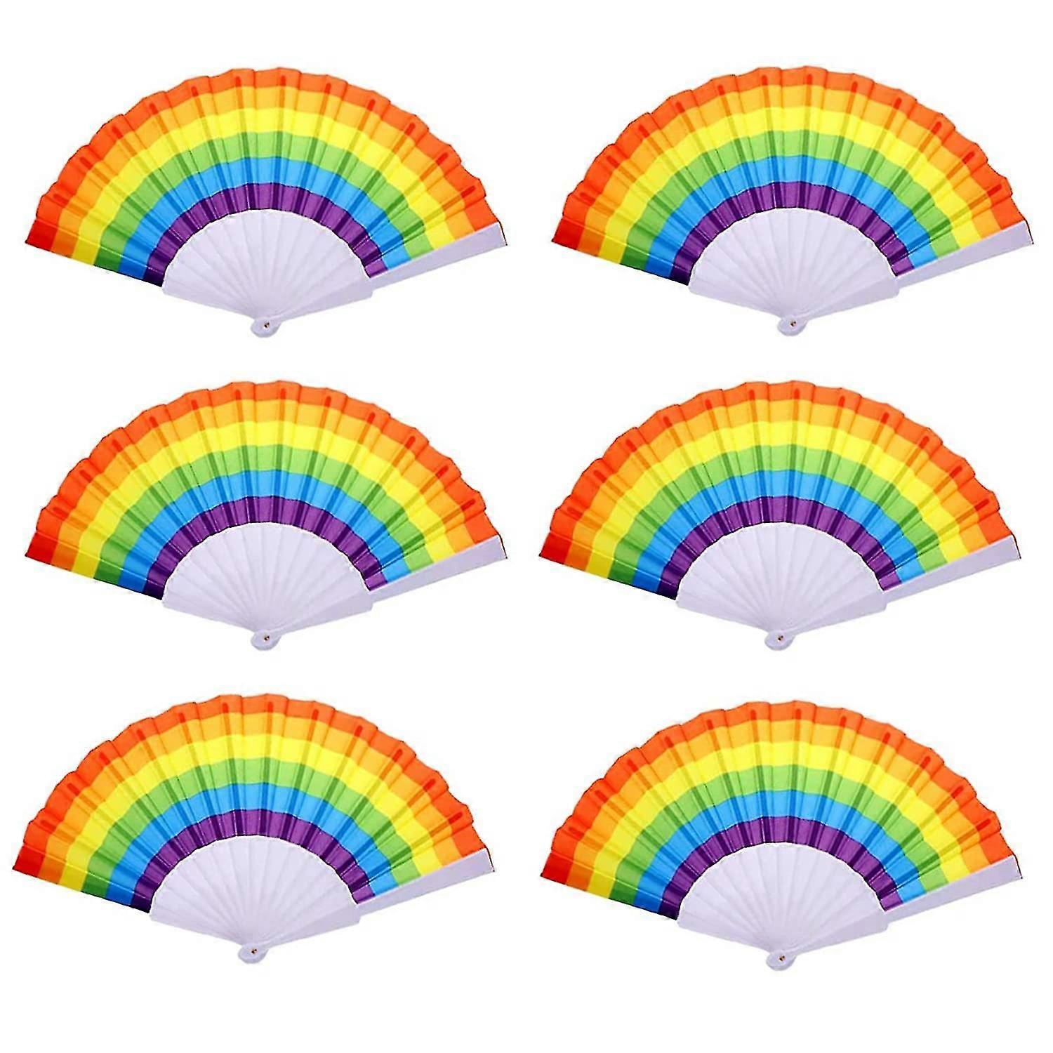 Rainbow Folding Fans, Hand Held Folding Pride Fan For Rainbow Pride ...