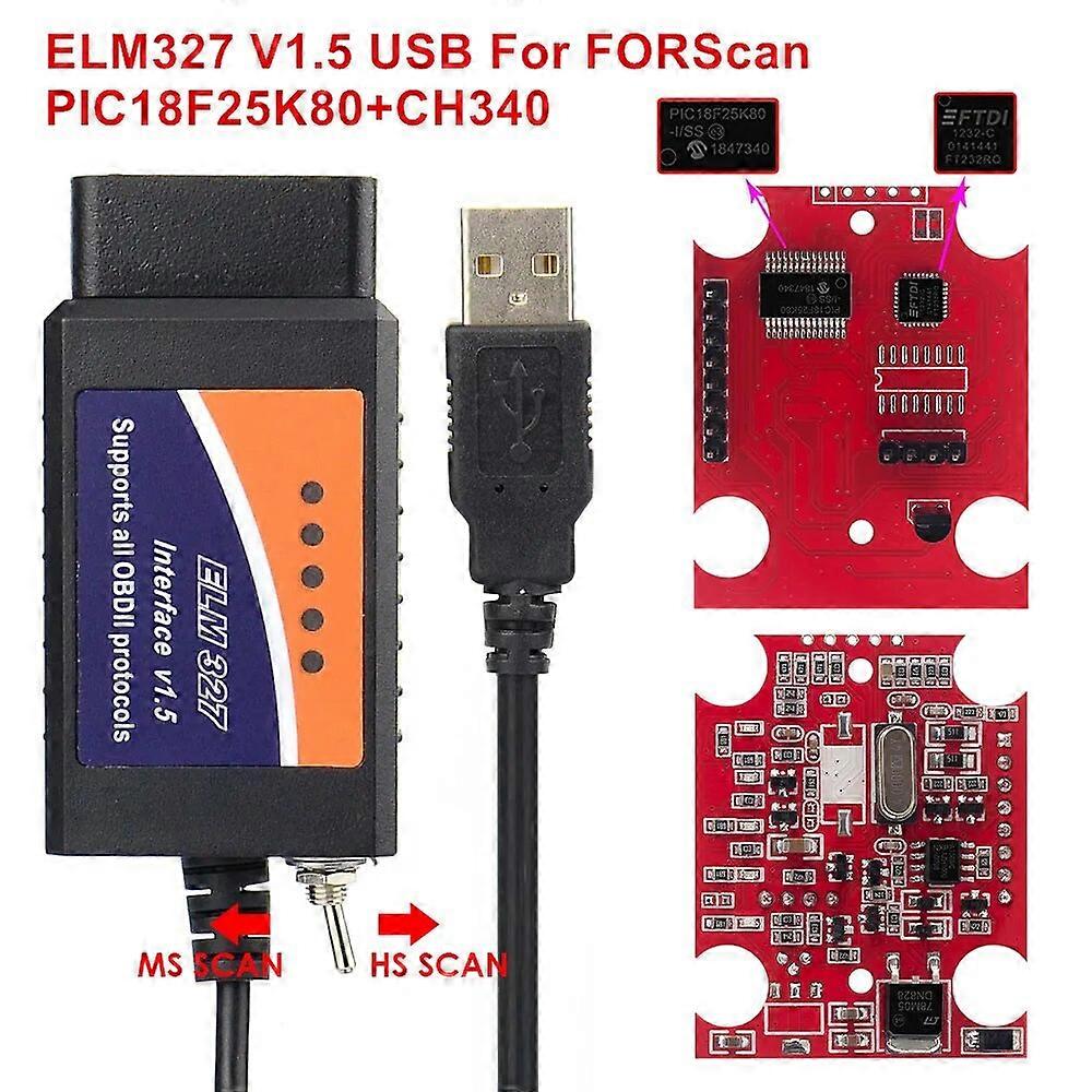 ELM 327 V1.5 PIC18F25K80 für Ford OBD 2 OBD2 Autodiagnoseauto für ...