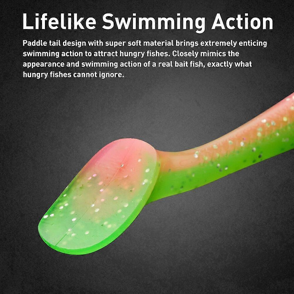 Soft Worm Shad 80Mm 4.8G Tpr 6Pcs Fishing Lures And Jig Head Soft Lure ...