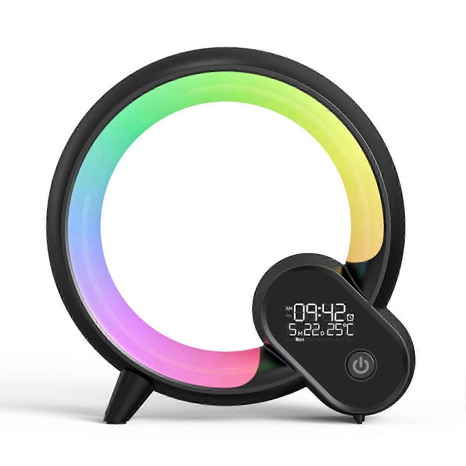 Lovely Q-shaped Speaker Ambient Light Alarm Clock Smart Durable Stereo ...