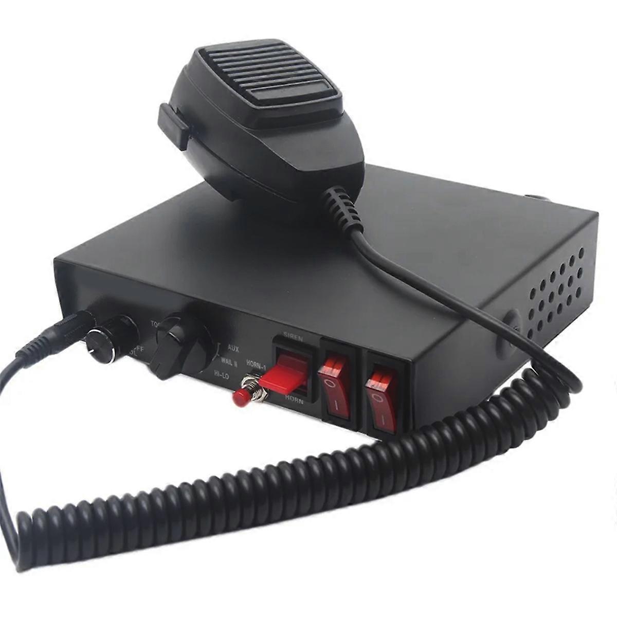 200W 9 Sound Loud Warning Alarm Police Fire Siren Horn PA Speaker MIC ...