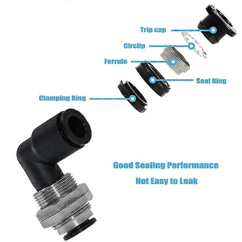 Bulkhead Elbow Tube OD Push to Connect Tube Fitting, 90 Degree Elbow ...
