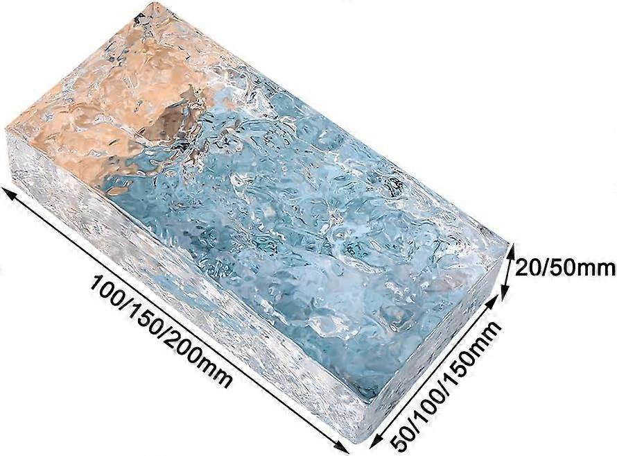 Highly transparent ice crystal texture glass brick, solid double-sided ...