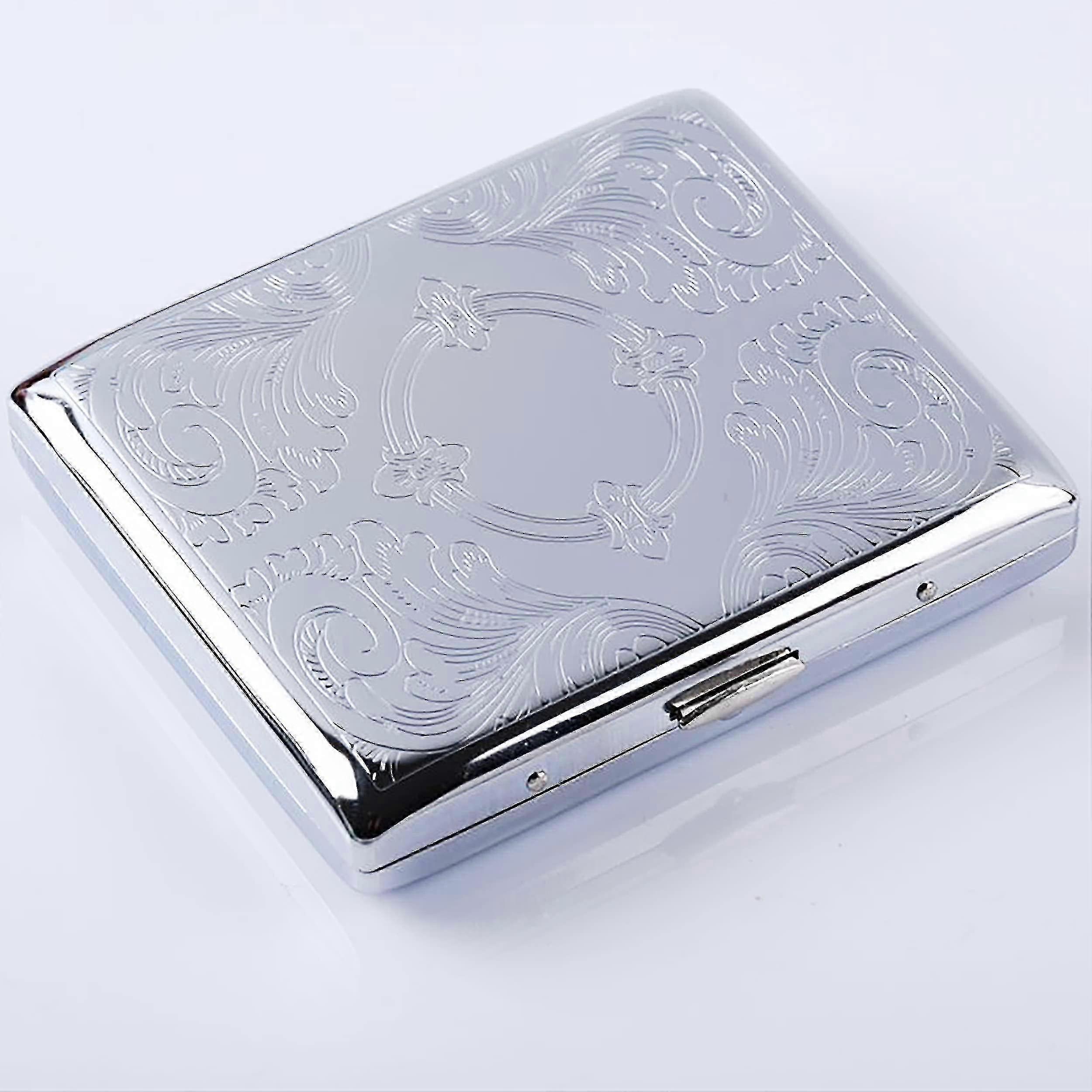 Silver Cigarette Case Box Metal Cigarette Case For Men Can Holds 20 ...