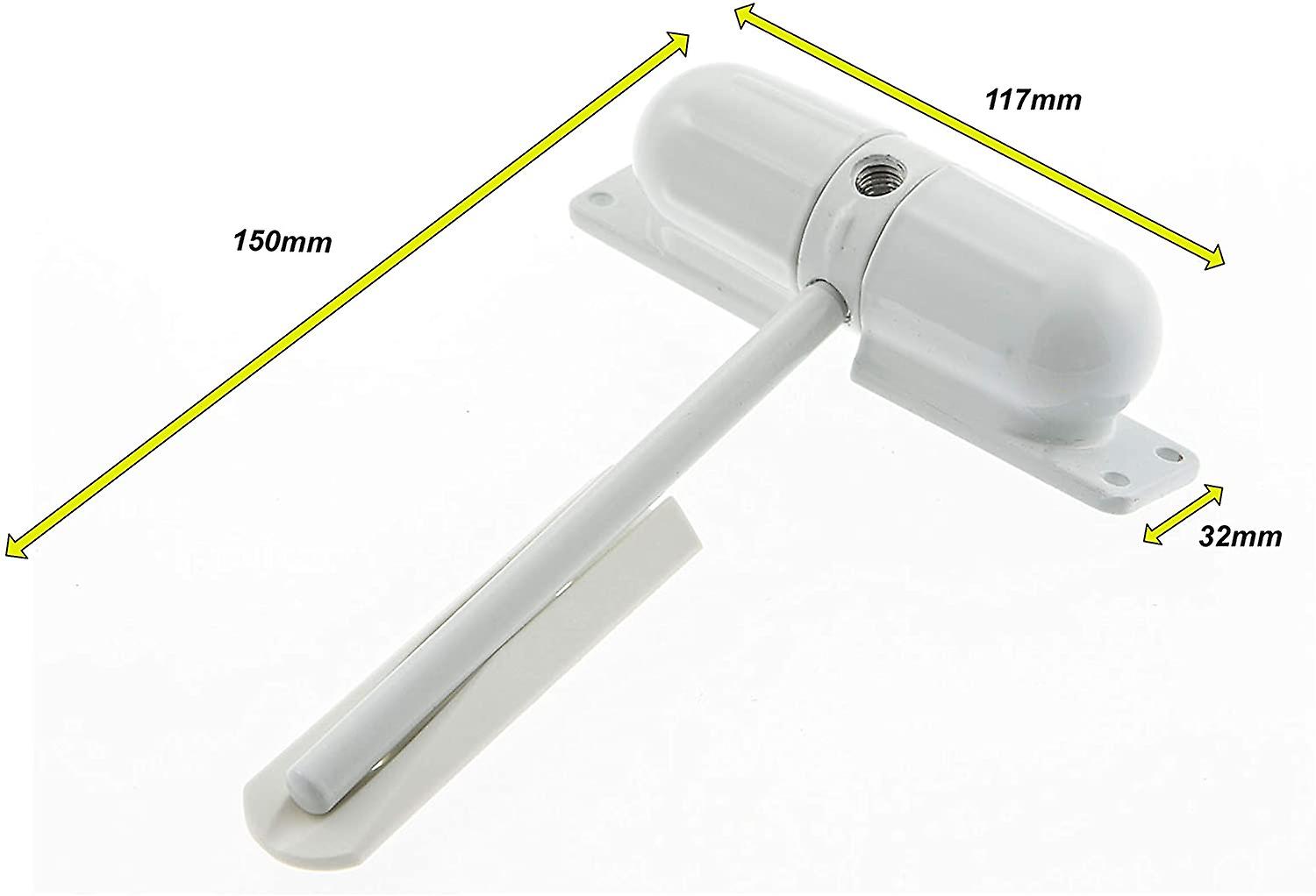 White, Surface Mounted, Spring Loaded Door Closer With 1/2 Hour Fire ...