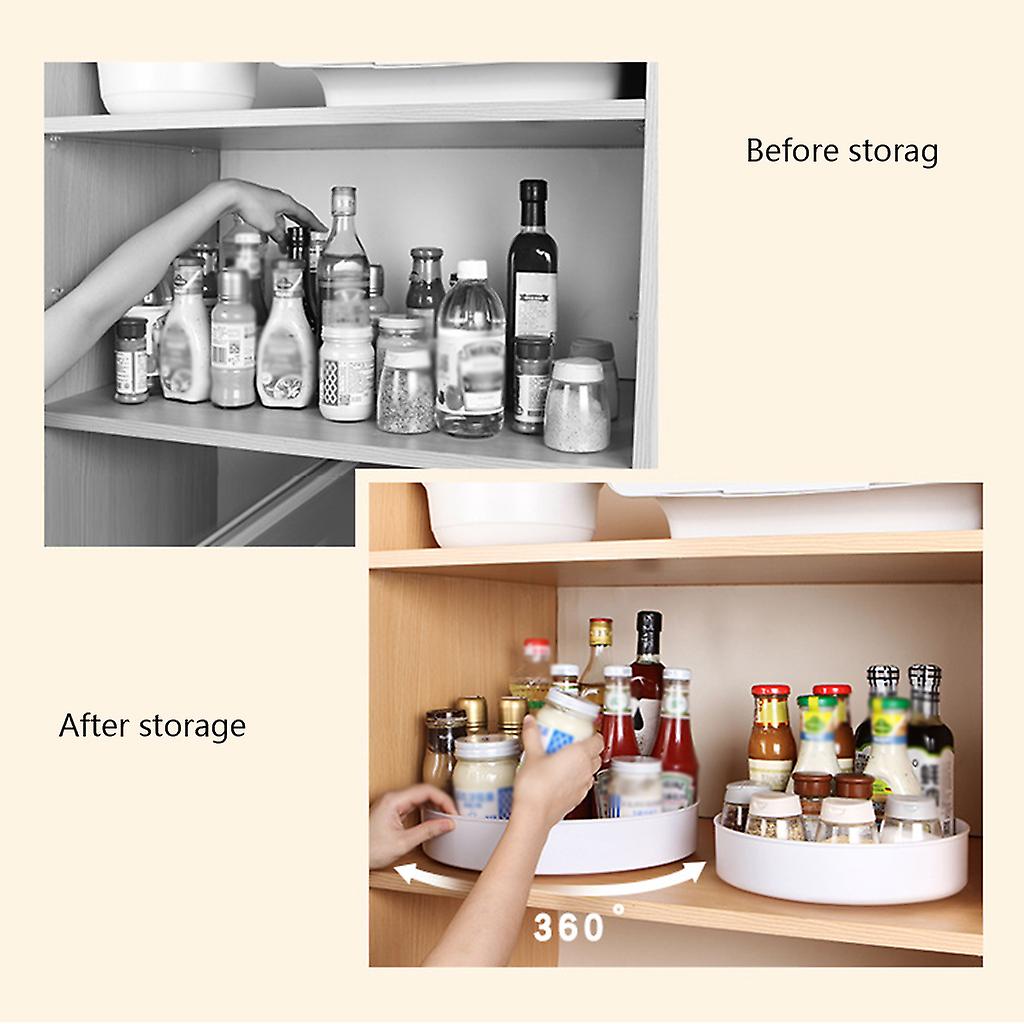 Rotating Cabinet Organizer Kitchen Bathroom Cosmetic Turntable Storage ...