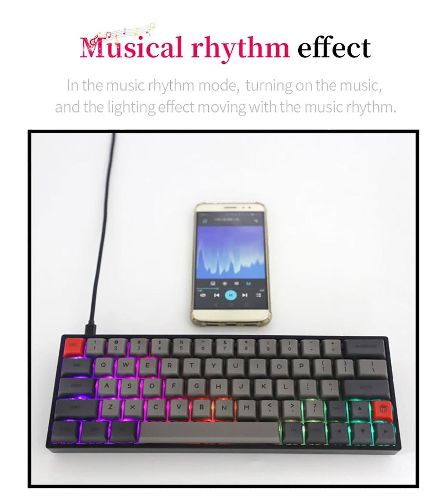 Geek Sk64s Custom 64 Keys Rgb Backlit Bluetooth Wired Mechanical Gaming ...