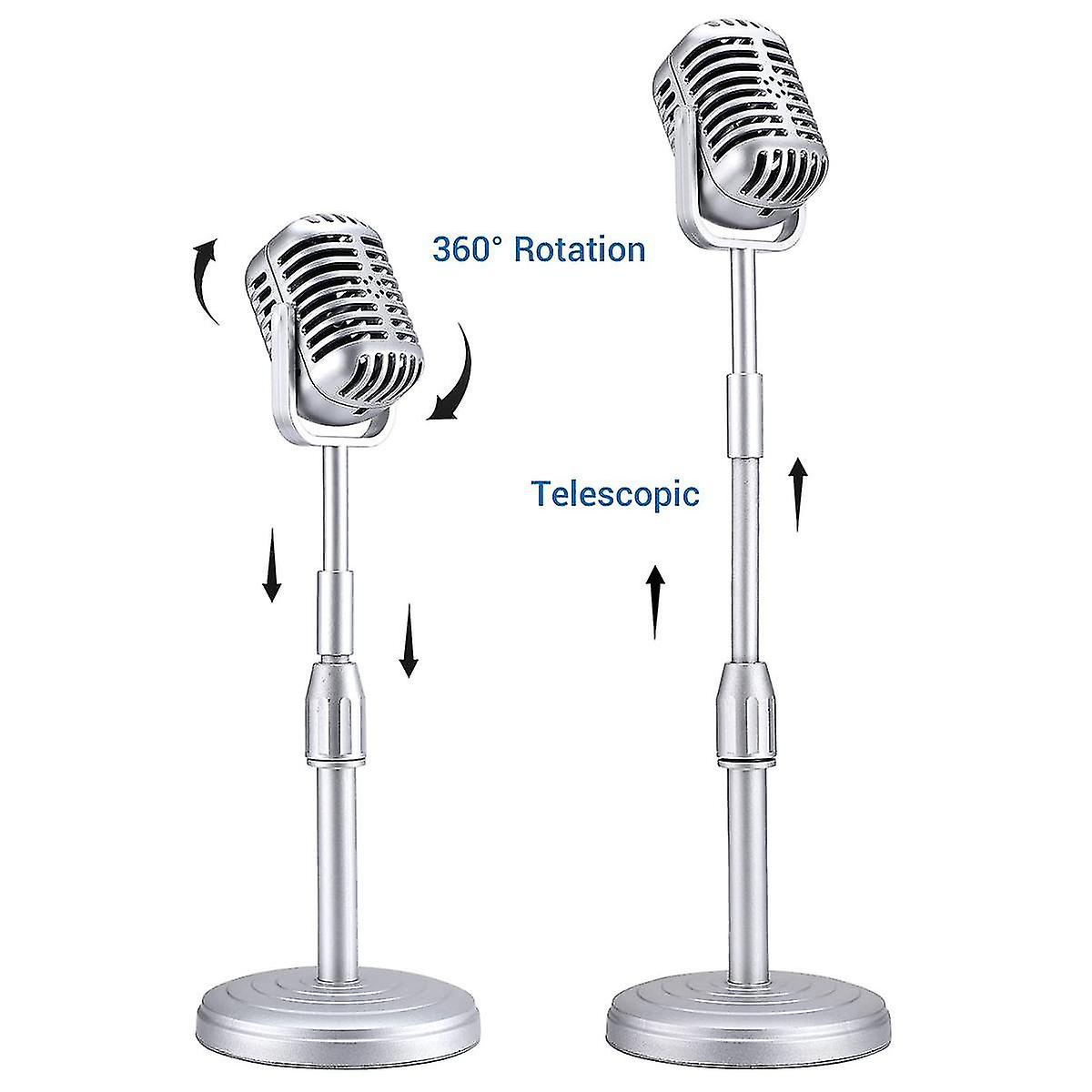 Classic Retro Dynamic Vocal Microphone Vintage Mic Universal Stand For ...