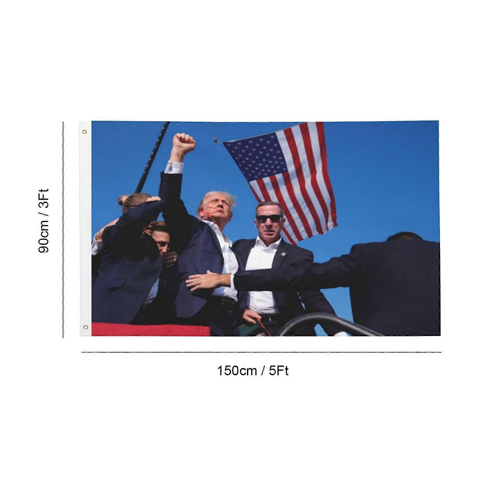 3X5Ft Trump Never Surrender FIGHT Double Sided Flag President Trump ...