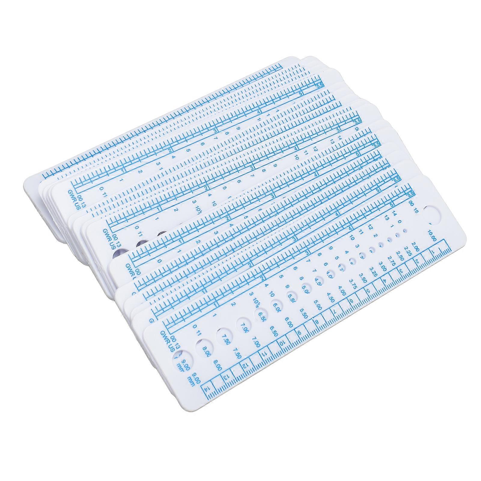 20pcs Knitting Needle Gauge Ruler Soft Plastic Knit Measure Size Ruler ...