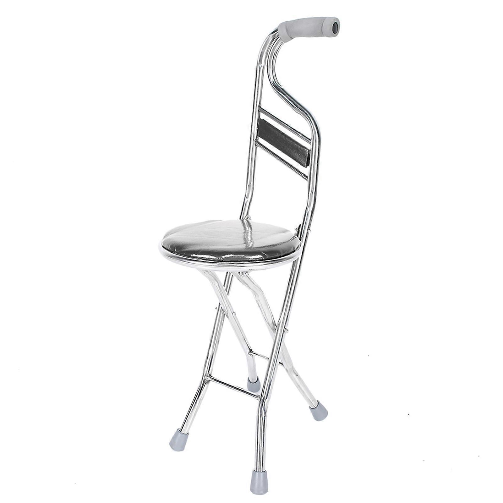 Folding Walking Hand Stick Stool Elderly Stainless Steel Four Leg ...
