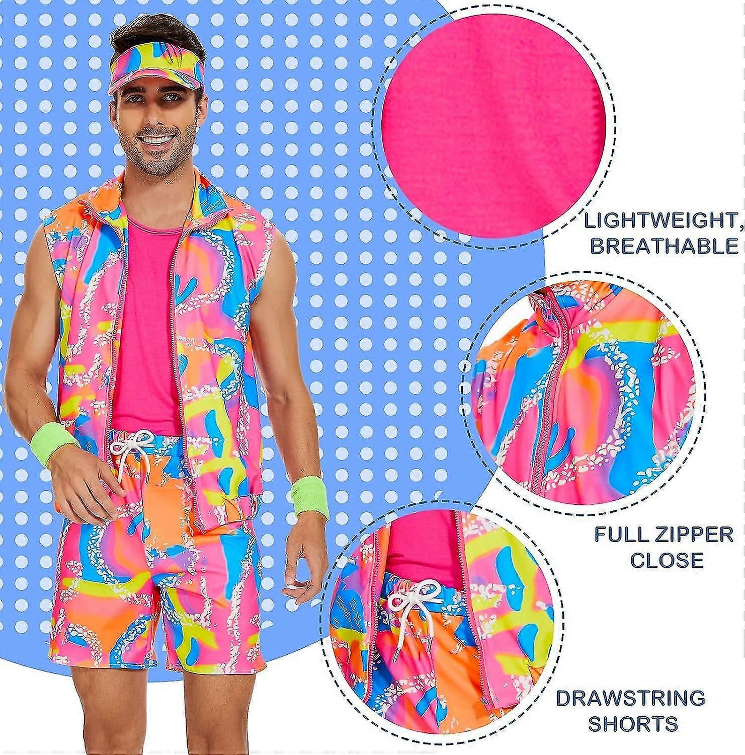 Ken Costume Halloween Cosplay Couples Outfits Swimwear Suit 80s 90s ...