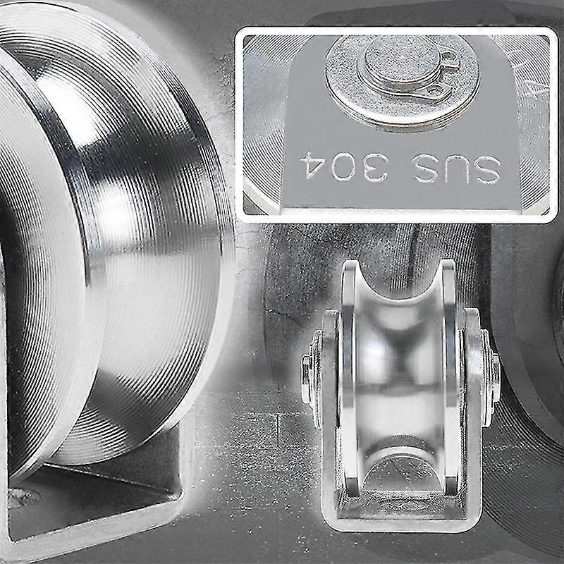 Wheel Pulley 304 Stainless Steel Heavy Duty Track Wheel Rigid Caster ...
