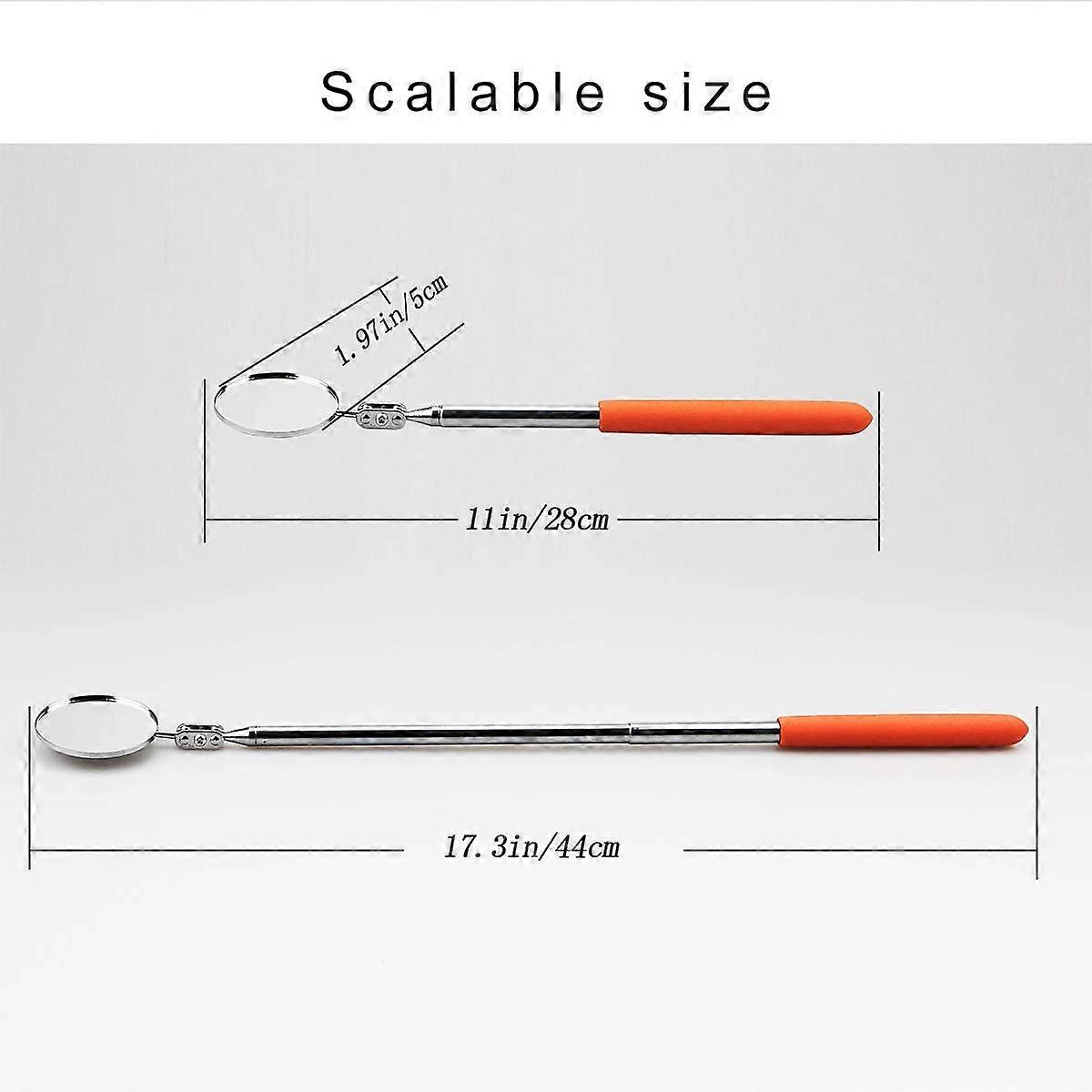 Telescopic Inspection Mirror, Portable Round 360 Degree Rotating ...