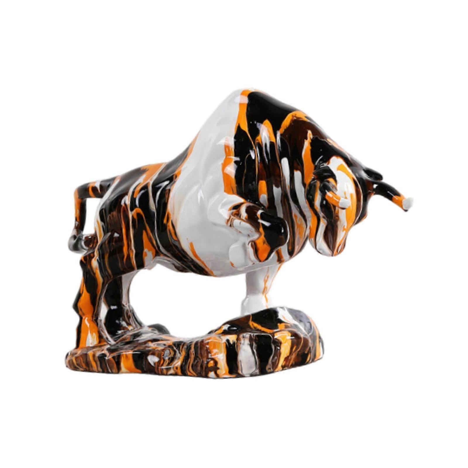 Cattle Statue Vivid Details Resin Bull Figurine for Shelf Living Room ...