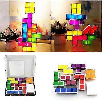 Tetris Stackable Night Light, 7 Pcs Diy Led 7 Colors 3D Puzzles ...