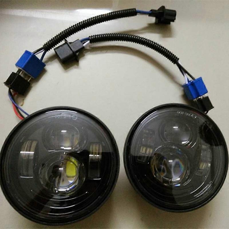 4.5" Twin Dual LED Headlight For Motorcycle Fat Bob FXDF '08-later ...