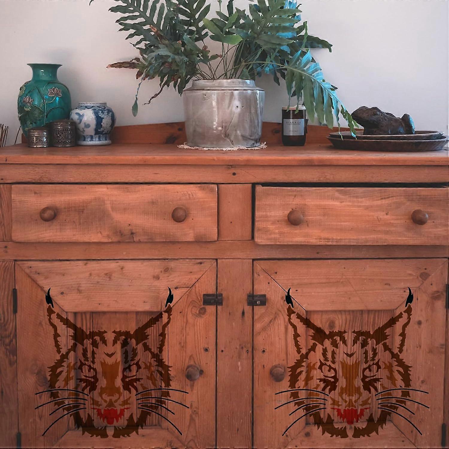 Bobcat Stencil for Painting 11.8x11.8inch Reusable Large Cat Stencils ...