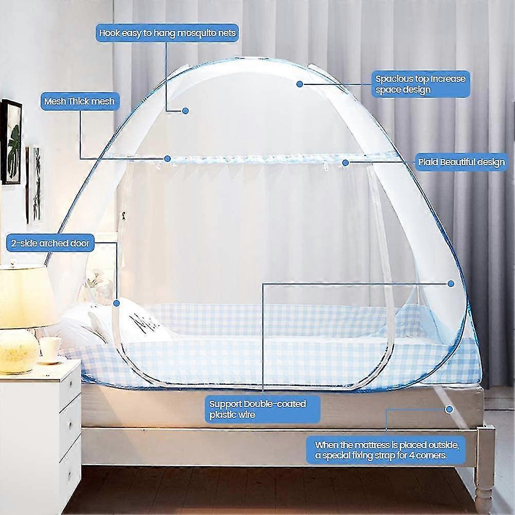 Pop-up Bed Mesh Tent With Bottom, Foldable Design Bed Cover For Bedroom ...