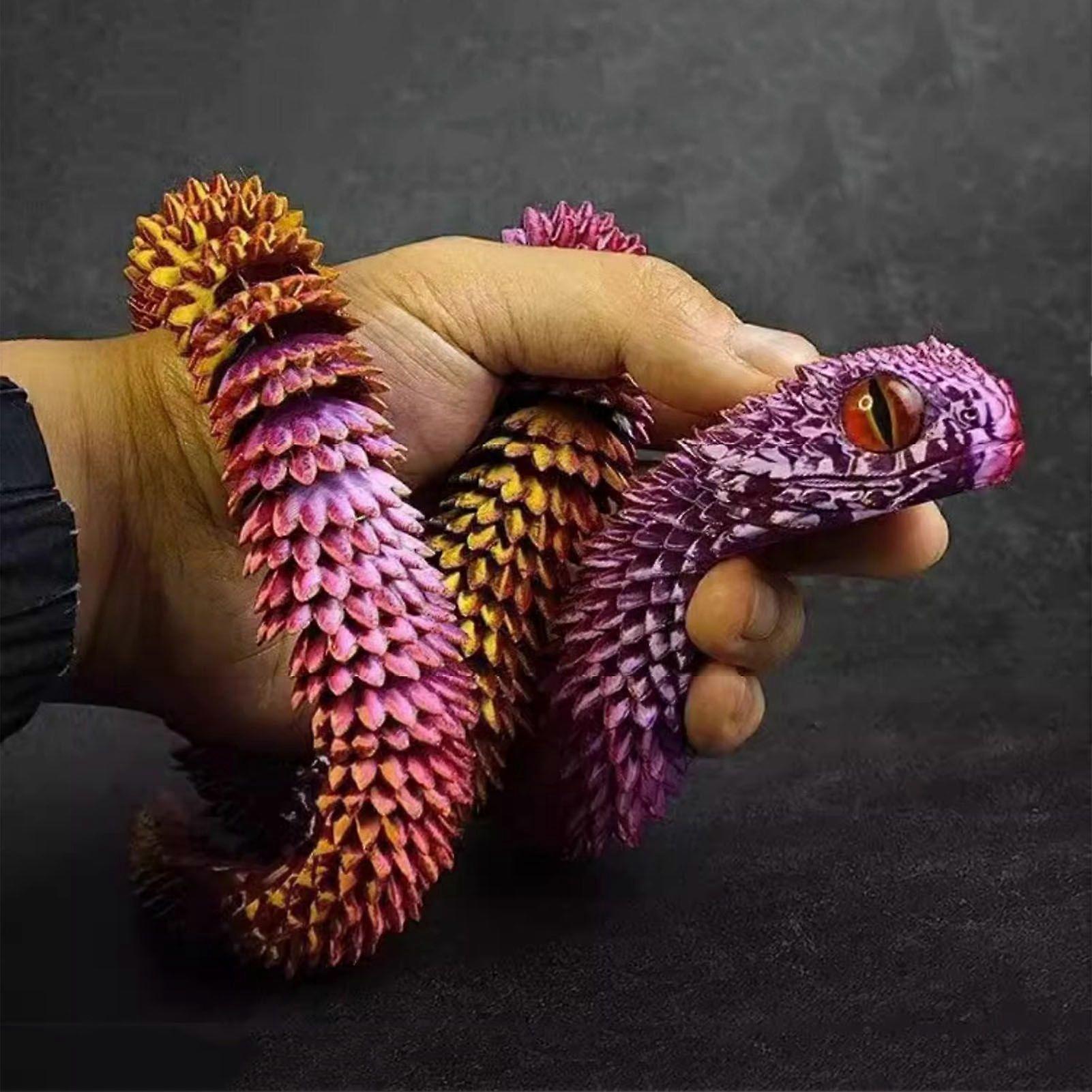 3D Printed Snake Figurine Movable Joints Snake Figure Articulated ...