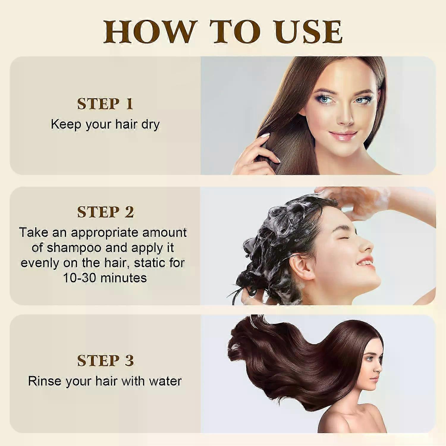 Natural Hair Color Shampoo, Hair Dye Shampoo Instant 3 in 1, Hair Dye ...