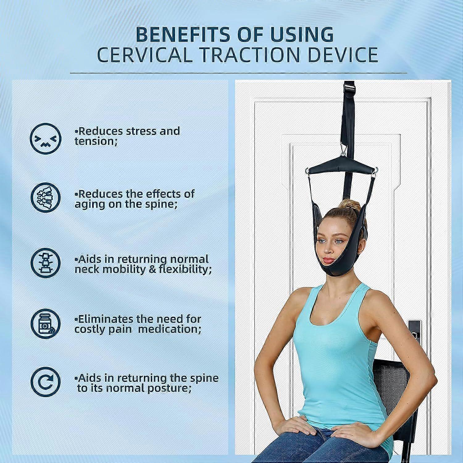 Cervical Neck Traction Device Over-The-Door,Portable Neck Stretcher ...