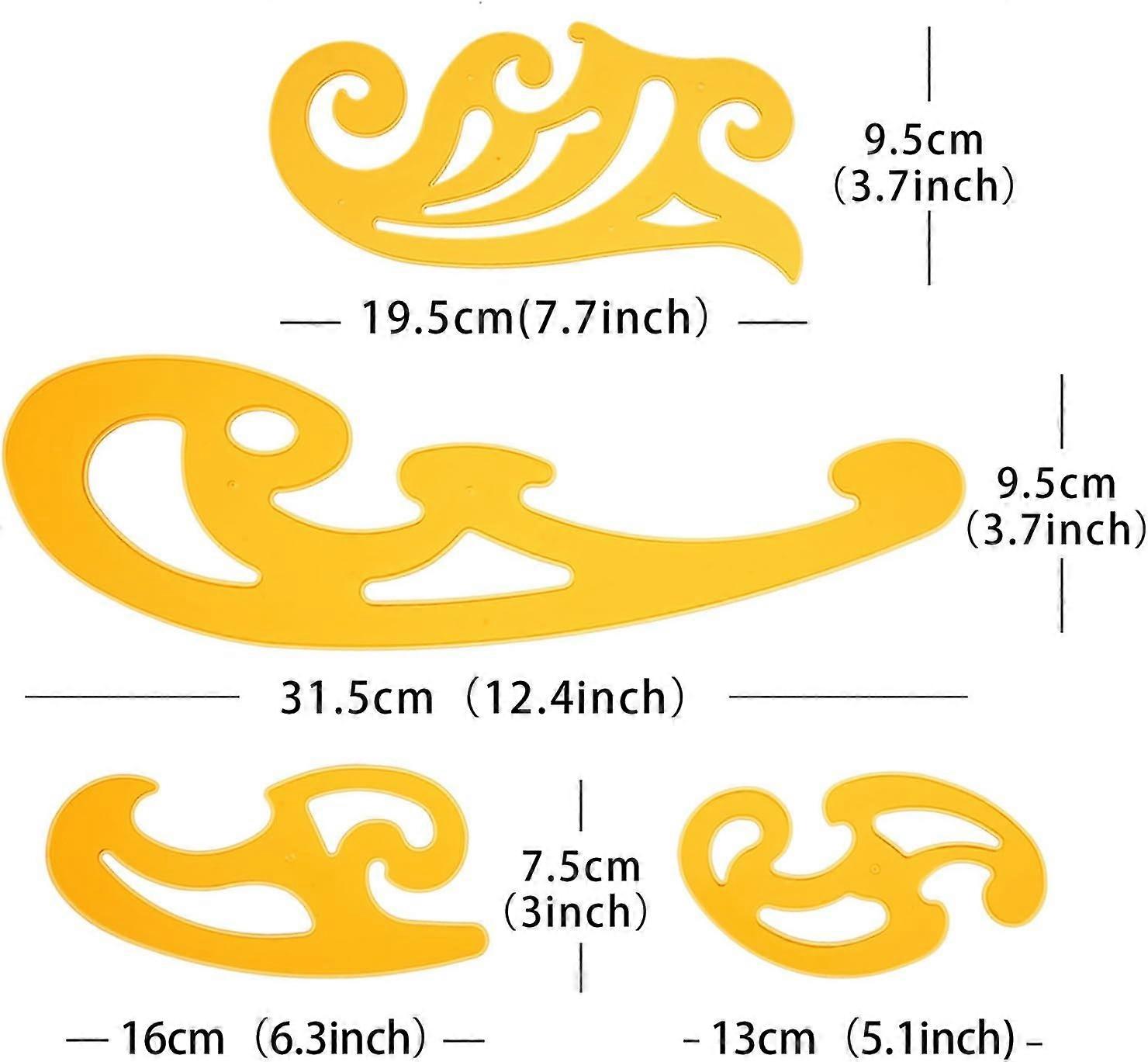 6 Pieces French Curve Ruler Set for Drawing and Drafting Templates ...