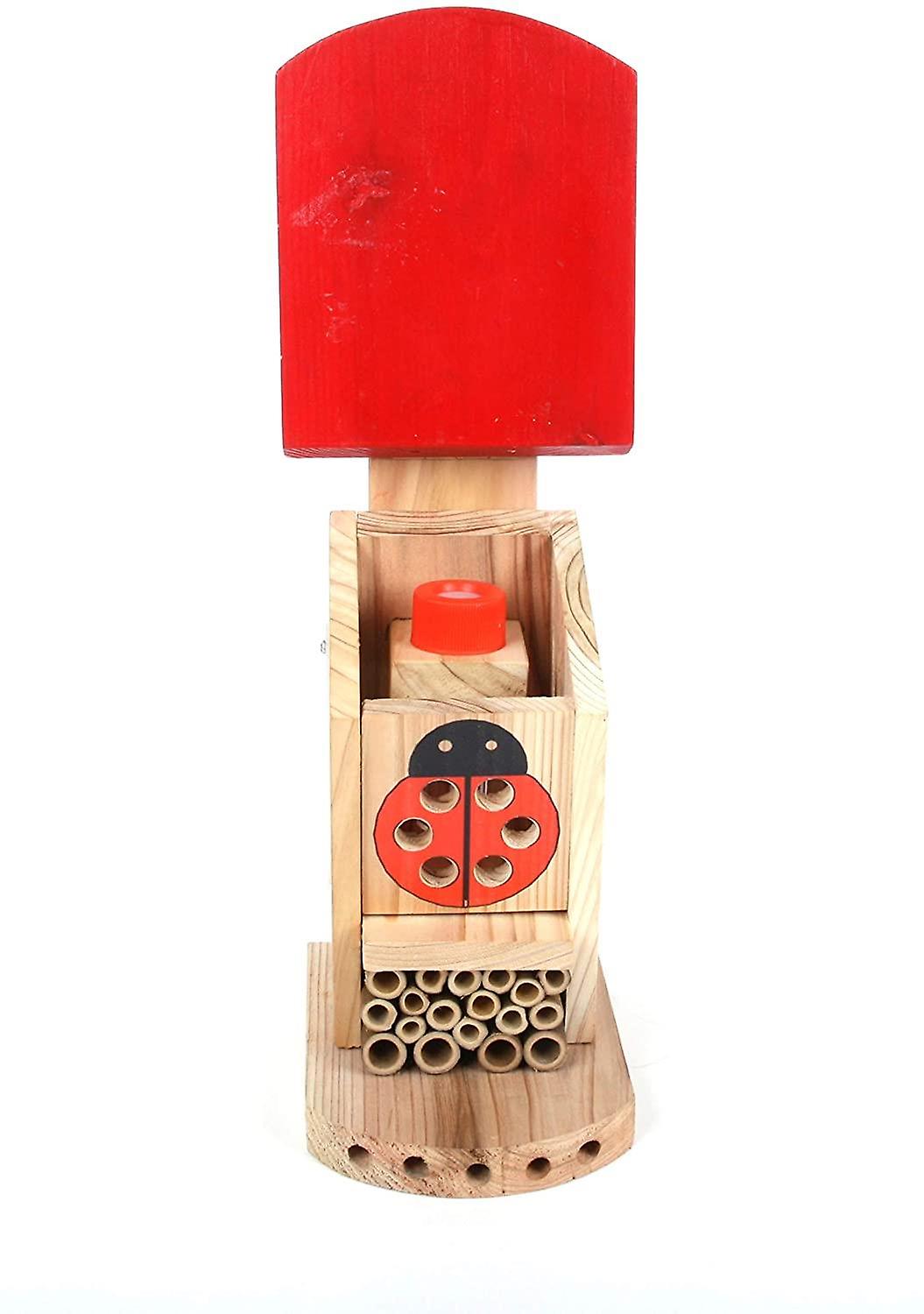 Wooden Natural Ladybird & Insect House/Hotel With Flip-Top Opening For ...