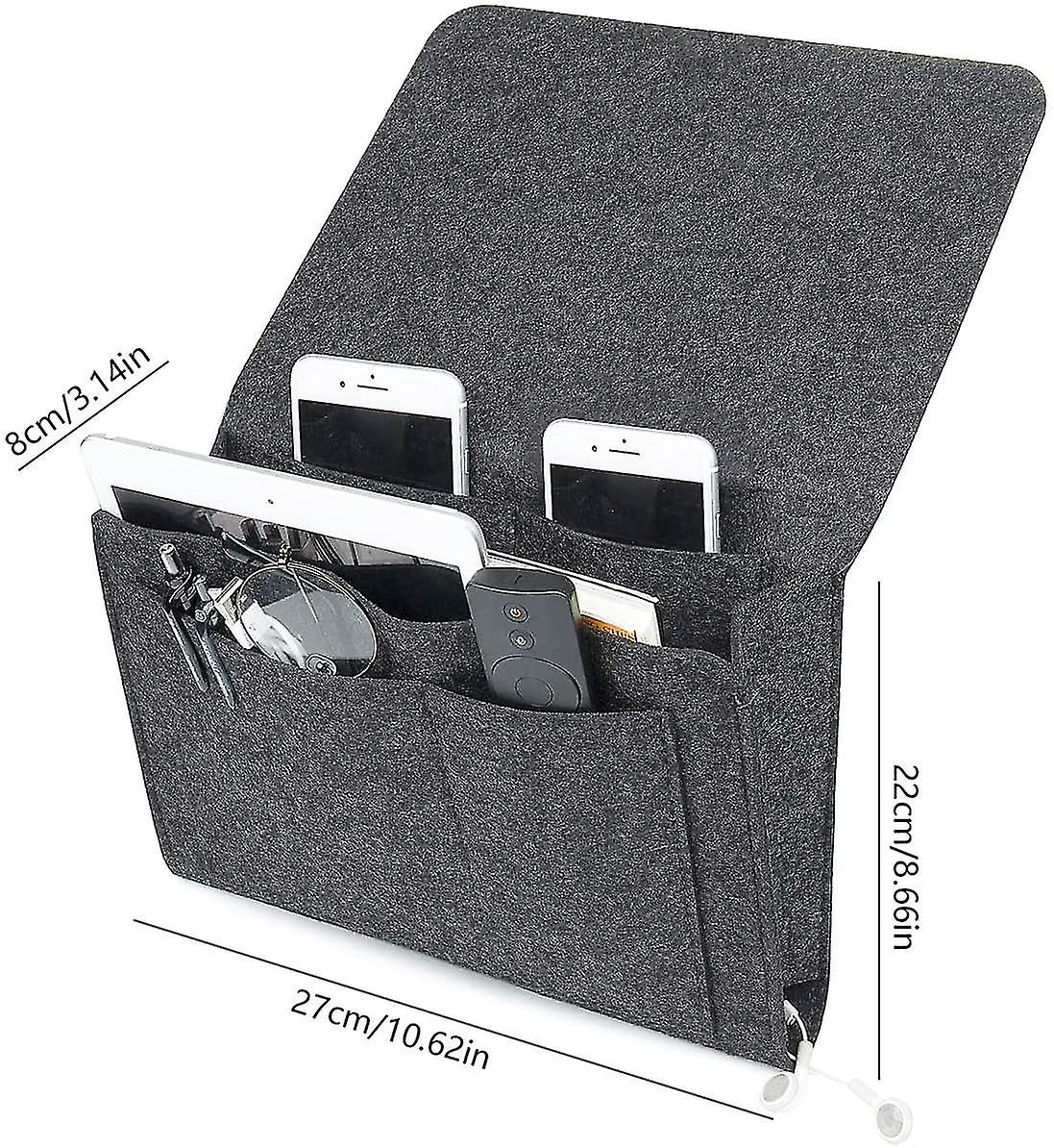 Pxcl Felt Bed Pocket 3 Pcs Bedside Storage Bag Organizer Sofa Bedside ...