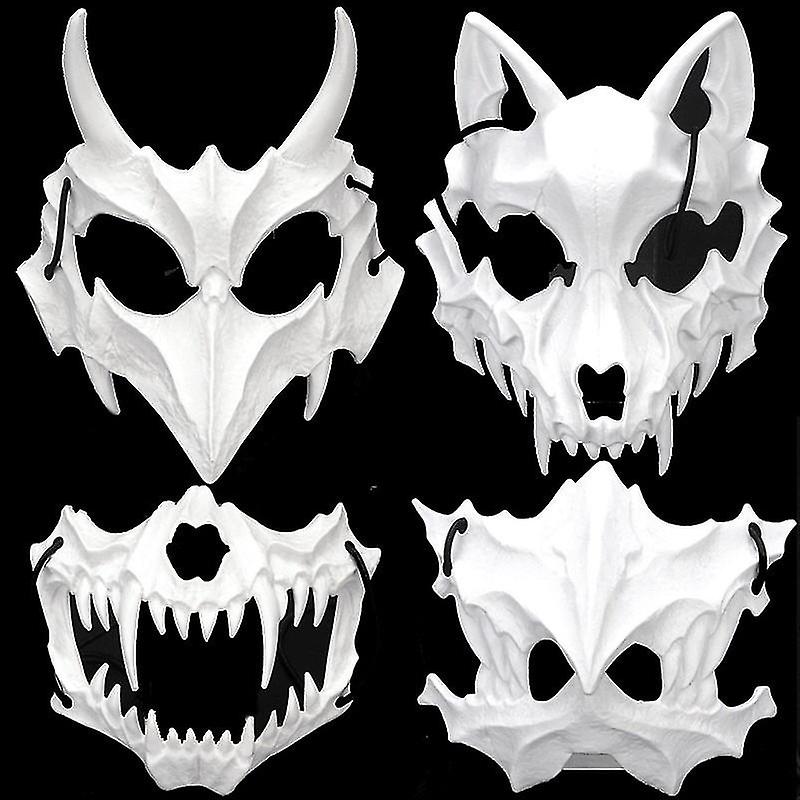 Skull Party Mask Demon Werewolf Tigers Skull Half Face Cover Mask ...