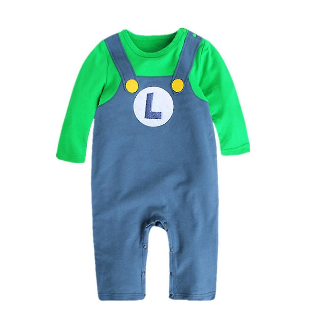 Super Mario Bros Baby Cosplay Crawling Suit Romper Jumpsuit Mario Luigi ...