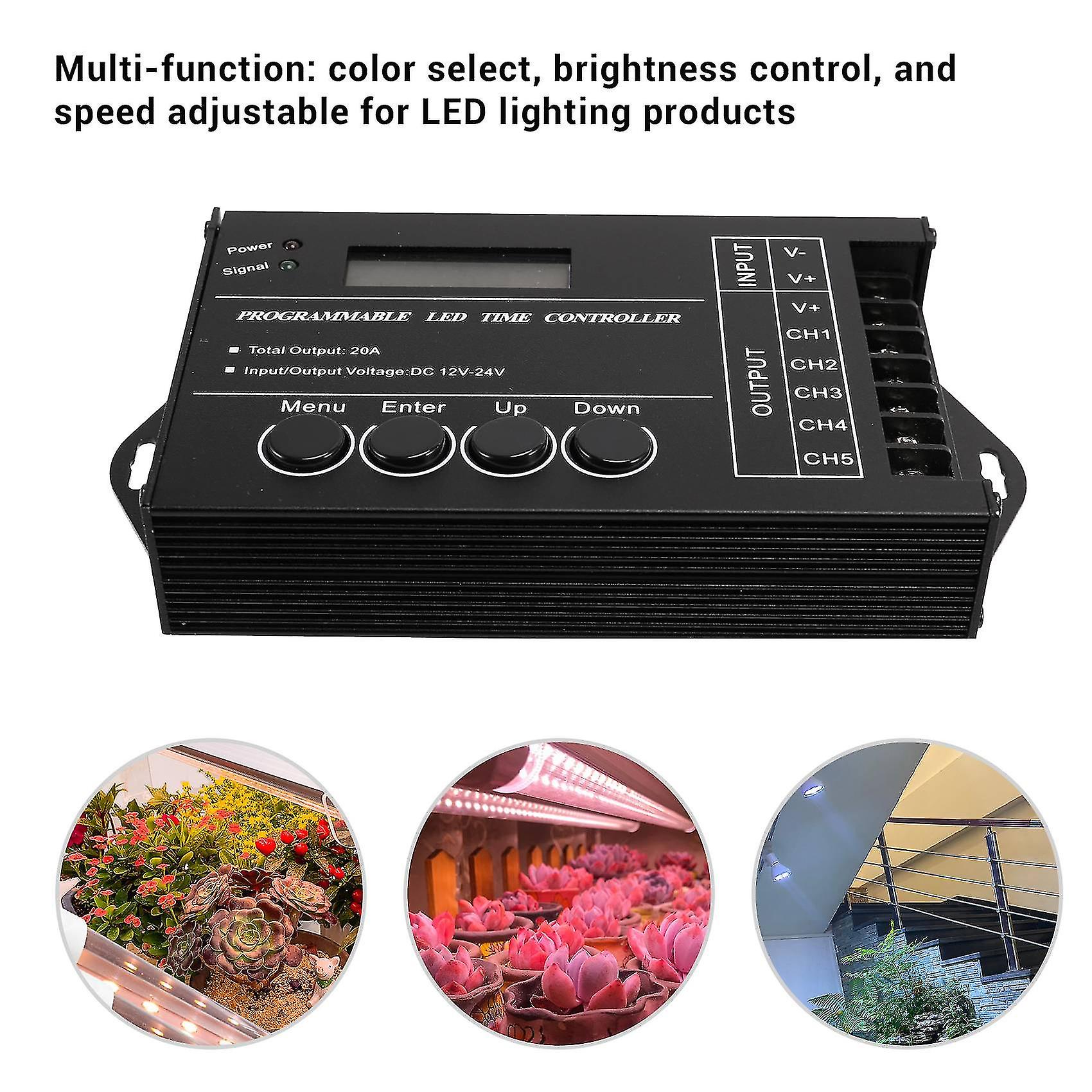 Tc420 Time Programmable Rgb Led Controller Dc12v-24v 5 Channel Led ...