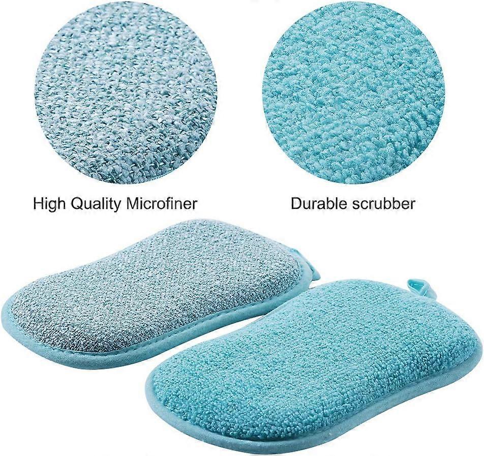 12 Pack Durable Scrub Scouring Sponge , Non-Scratch Microfiber Sponge ...