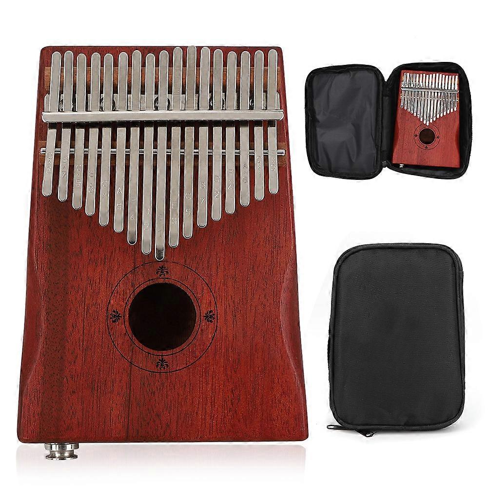 17-Key Kalimba Mahogany Thumb Piano Musical Instrument with Bag and ...