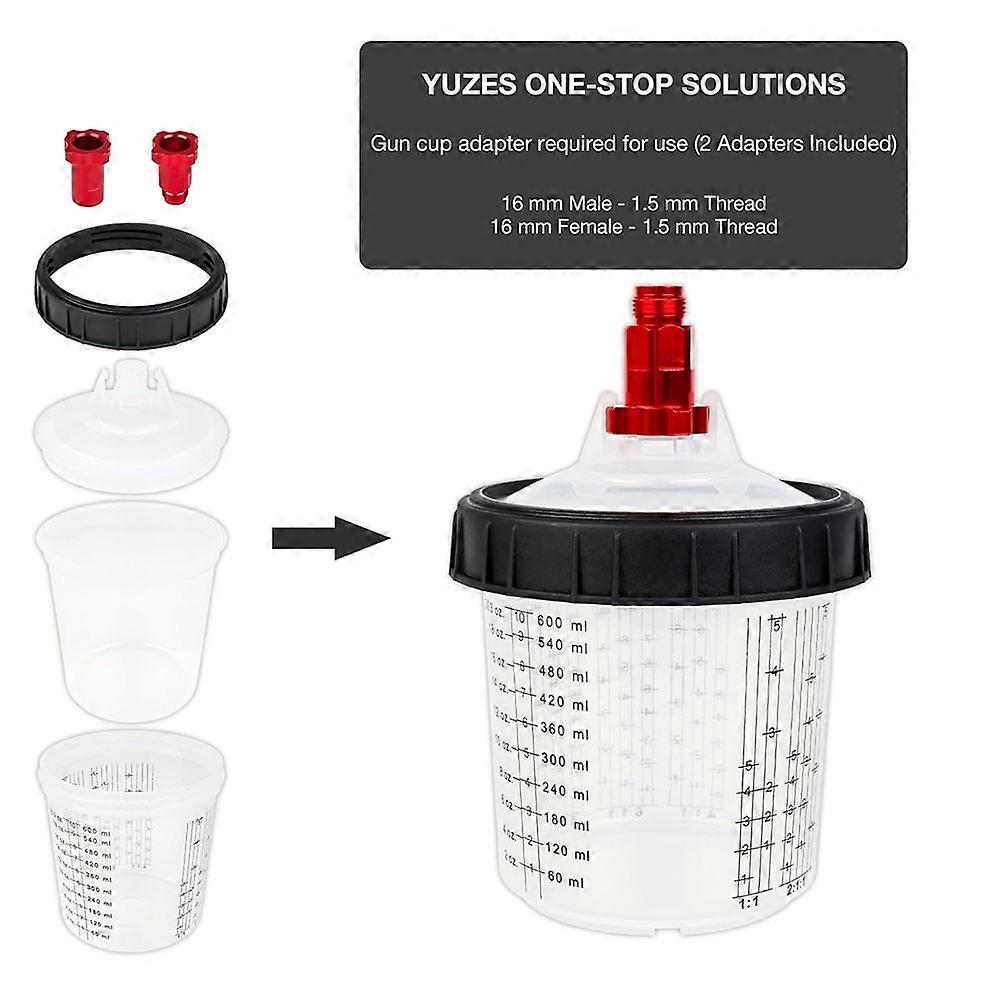 600ml Disposable Paint Cup with Connector Sprayer Cup Paint Mixing Cup ...