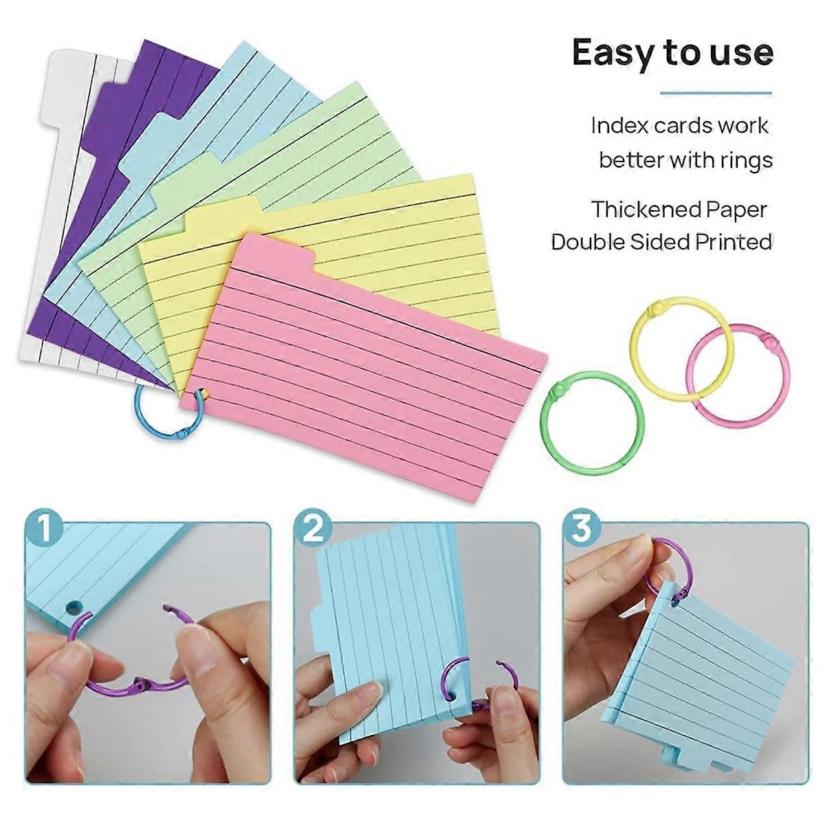 300 Pack Index Cards, 3inch X 5inch Ruled Index Cards with Ring ...