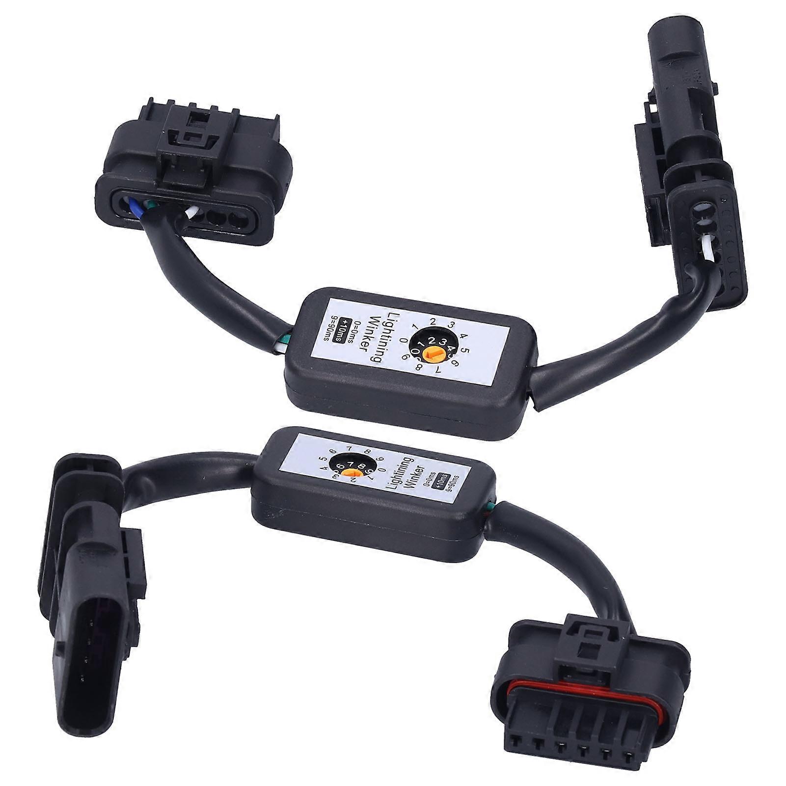 Pair LED Tail Lights Dynamic Turn Signal Adapter Harness Blinker Module ...