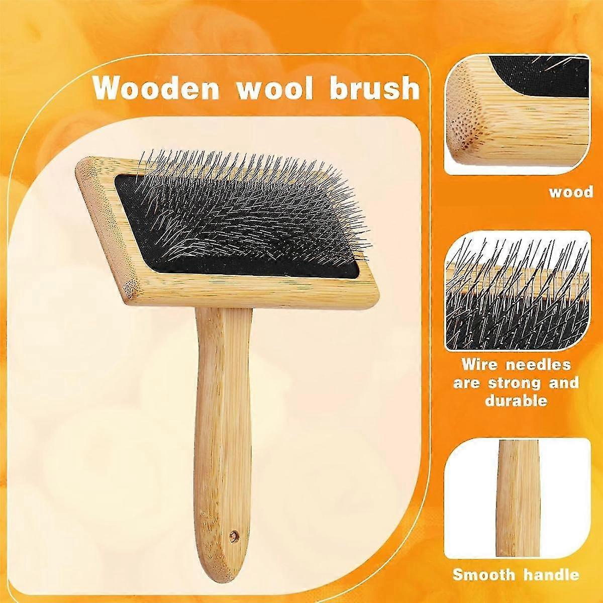 2 Pcs Wool Carders, Hand Carders for Wool Needle Felting Brush Wooden ...