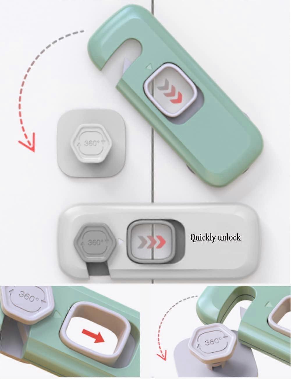 LINJOU 4 Pack Child Safety Cupboard Doors, Baby Drawer Safety Locks, No ...