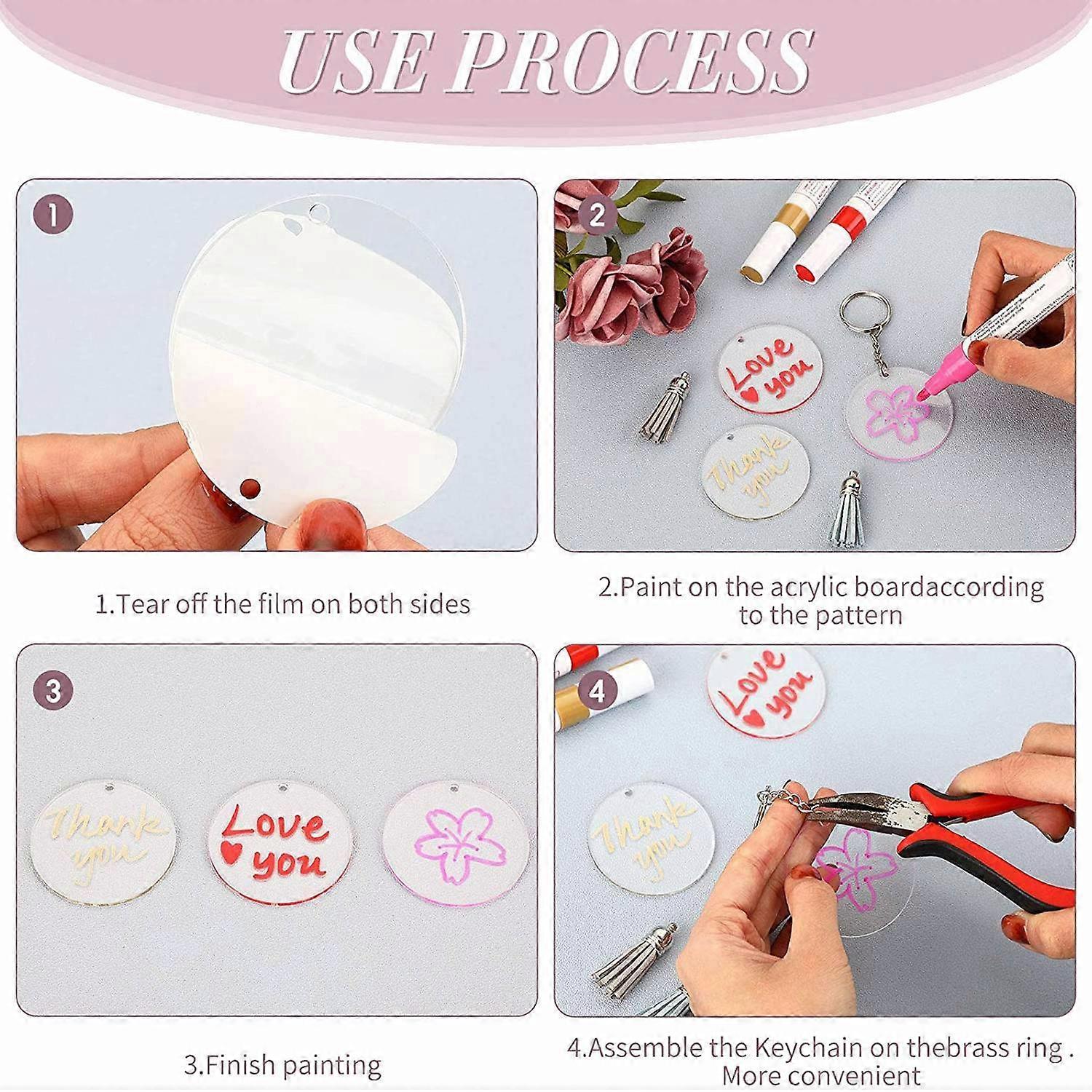 200 Pcs Round Acrylic Blanks 2 Inches Clear Acrylic Circles Discs ...