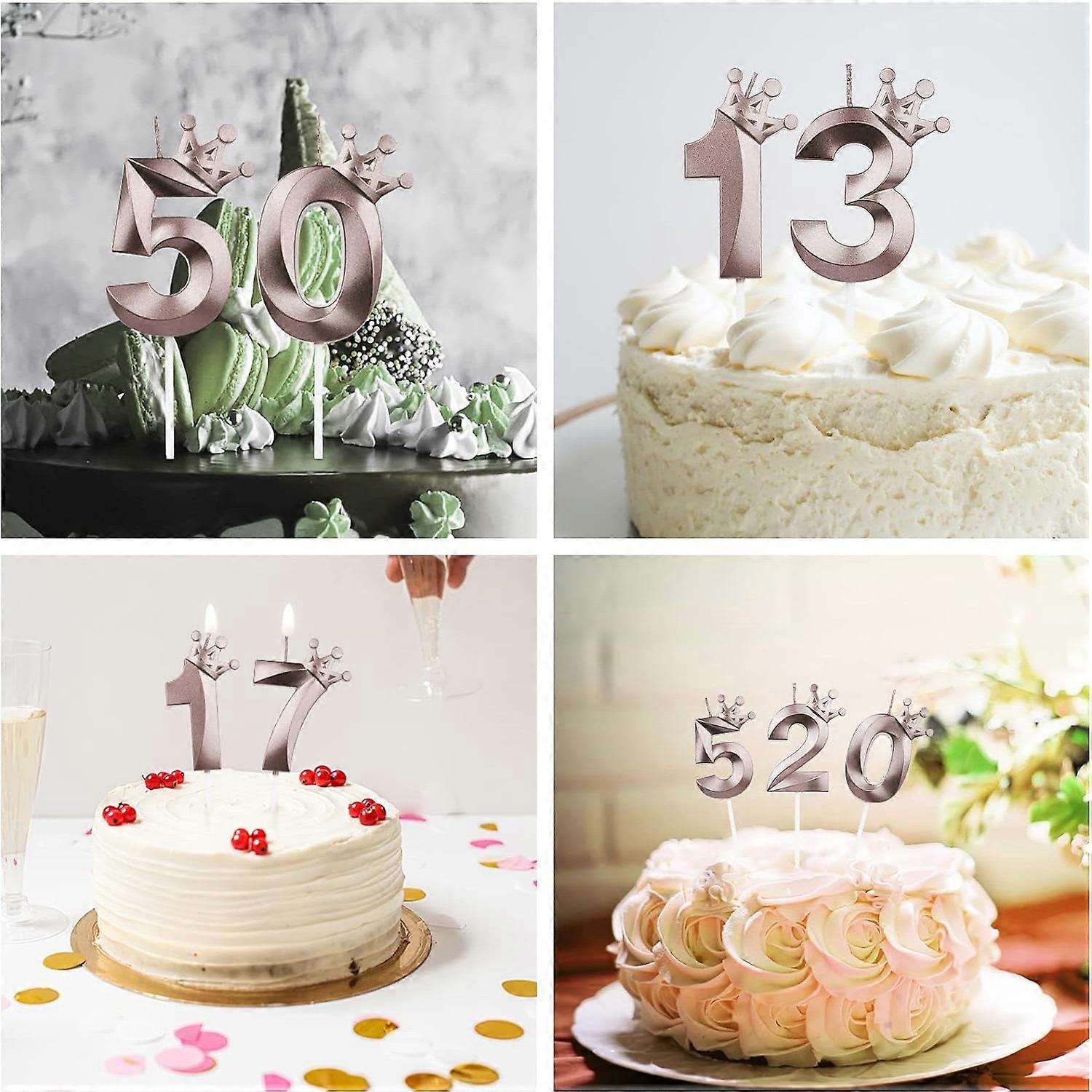 Rose Gold 1 Birthday Candles 3D Crown Number 1 Cake Topper for one ...