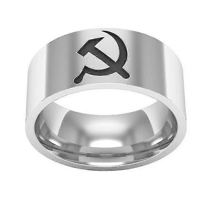 Communism Ring Ussr Rings With Hammer And Sickle For Men 8mm Soviet ...