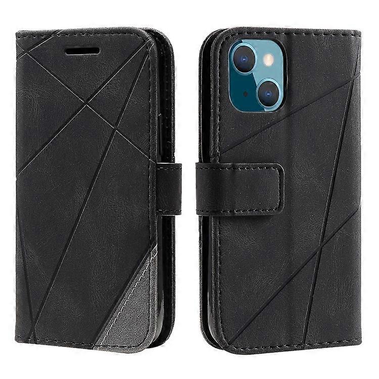For iPhone 15 Skin Feel Splicing Leather Mobile Phone Case | Fruugo UK