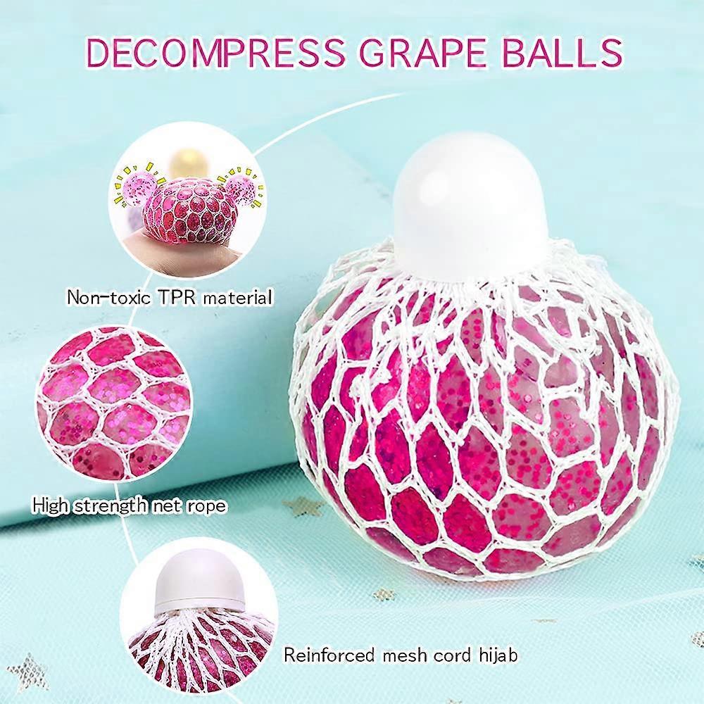 Squeeze Ball with Net, Pack of 4 Squishy Mesh Ball, Squeeze Ball in Net ...