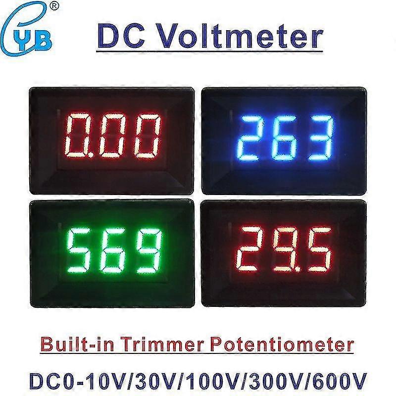 Yb21 Dc Voltmeter Dc 0-10V 0-30V 0-100V 0-300V 0-600V Mini Voltmeter 3 ...