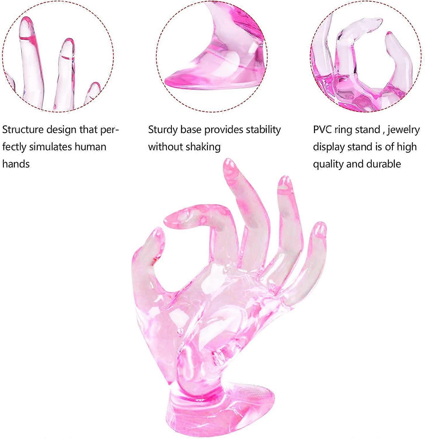 Hand OK Gest Ring Display Stand Klar Armband Hand Display Support Rosa ...